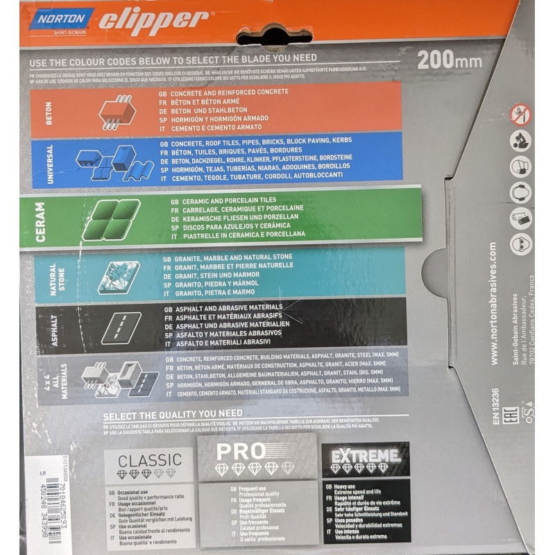 NORTON CLIPPER PRO CERAMIC - DISQUE DIAMANT